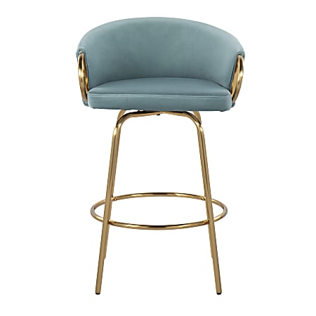 Lumisource Claire Counter Stools Light BlueGold Pack Of 2 Stools ...