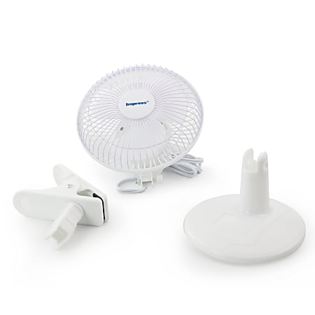 Impress 2 In 1 ClipDesk Fan 6 H x 12 W x 6 D White - Office Depot