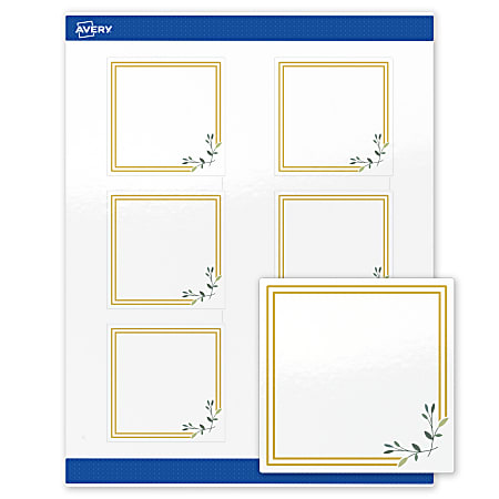 Avery Print To The Edge Labels Sure Feed S00 DMT PRWGP10 3 x 3 Glossy ...