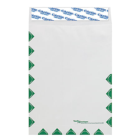 Quality Park Tyvek Envelopes First Class 14 Lb. 9 x 12 GreenWhite Box ...