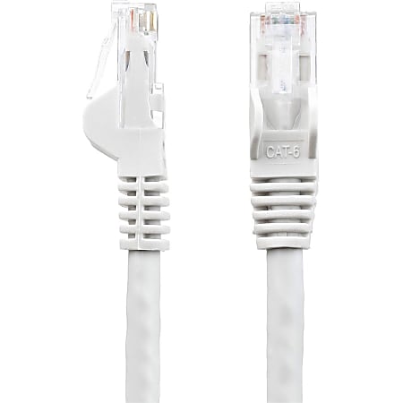 StarTech.com 6in CAT6 Ethernet Cable White Snagless Gigabit CAT 6 Wire ...
