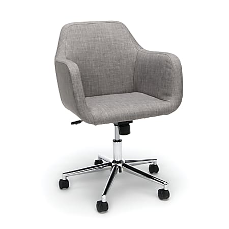 Essentials By OFM Upholstered Mid Back Home Office Chair GrayChrome Office Depot