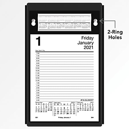 AT A GLANCE Daily Pad Style Desk Calendar Refill 8 x 5 BlackWhite Jan ...