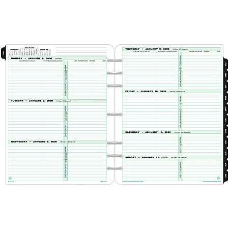 Day Timer Original Planner Folio Size Refill Weekly 1 Year January 2020 ...