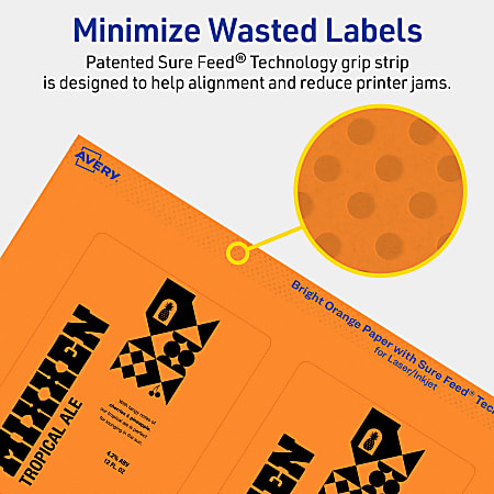 Avery Print To The Edge Labels With Sure Feed Technology 94252 BOP40 ...