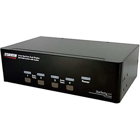 StarTech.com 4 Port Dual KVM Switch with Audio for DVI Computers Built ...