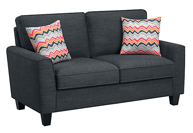 Serta Astoria Deep Seating Loveseat CharcoalEspresso - Office Depot