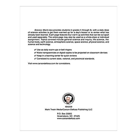 Mark Twain Media Science Warm Ups Grades 5 8 - Office Depot