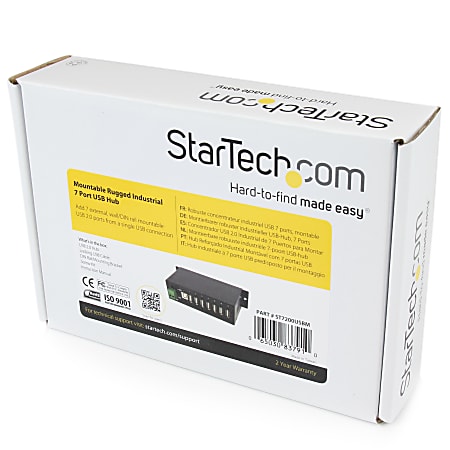 StarTech.com Mountable Rugged Industrial 7 Port USB 2.0 Hub Add 7 ...