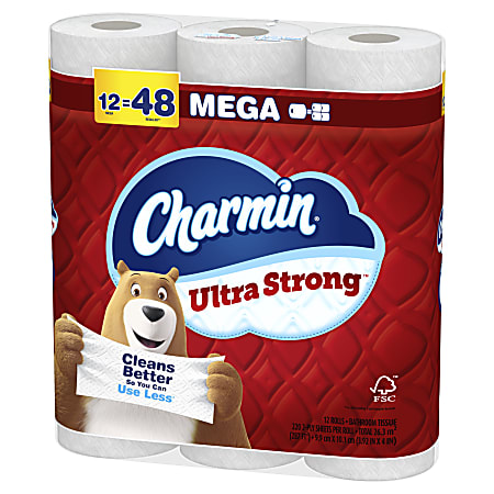 Charmin Ultra Strong Toilet Paper Mega Rolls 4 x 3 1516 White 220 ...