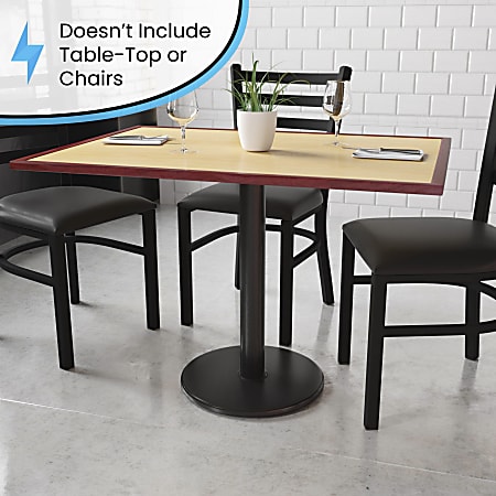 Flash Furniture Iron Round Restaurant Table Base With Table Height ...