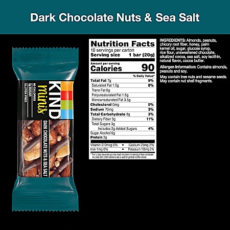KIND Minis Variety Pack Dark Chocolate Nuts Sea SaltCaramel Almond Sea ...