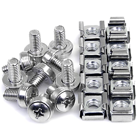 StarTech.com M6 Mounting Screws With Cage Nuts Pack Of 50 - Office Depot