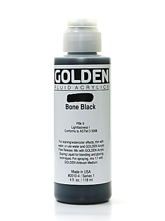 Golden Fluid Acrylic Paint 4 Oz Bone Black - ODP Business Solutions