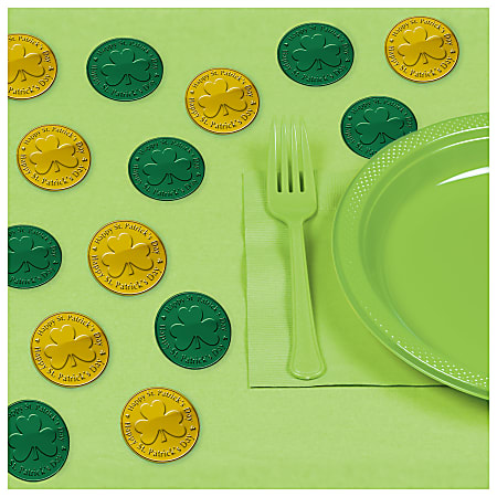 Amscan 395542 St. Patricks Day Coin Table Sprinkles GoldGreen Pack Of ...