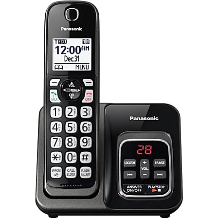 Panasonic DECT 6.0 Cordless Telephone With Answering Machine 1 Handset ...
