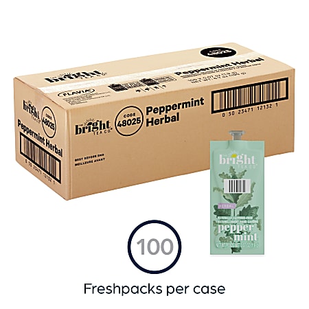 The Bright Tea Co. Peppermint Herbal Tea Single Serve Freshpacks 0.25 ...