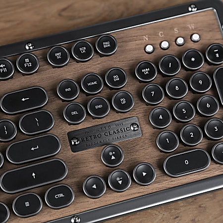 Azio Retro Classic Wireless Keyboard Full Size Elwood - Office Depot
