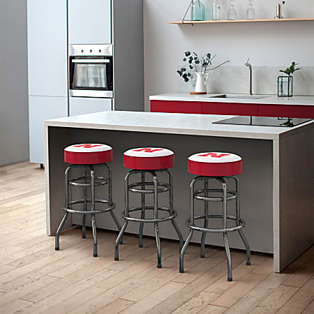 Imperial NCAA Backless Swivel Bar Stool, University Of Nebraska