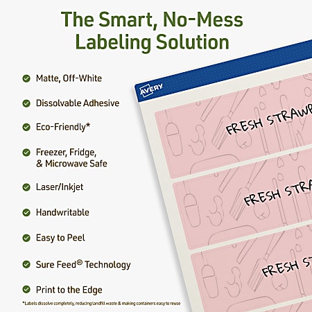 Avery Print to the Edge Dissolvable Labels With Sure Feed Technology 94232 DWMP5 Rectangle 1 34 ...
