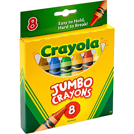 Crayola Jumbo Crayons Assorted Colors Box Of 8 Crayons - Office Depot