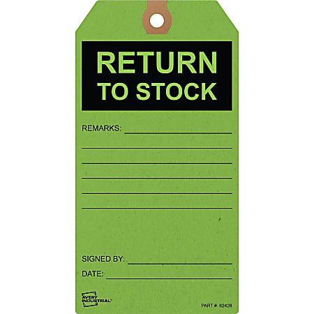 Avery RETURN TO STOCK Preprinted Inventory Tags 5.75 Length x 3 Width ...