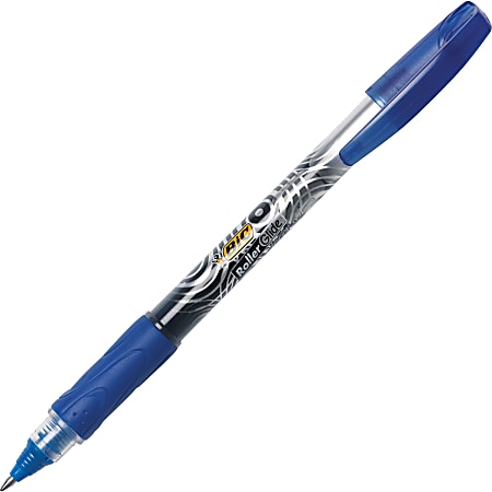 BIC Z4 Plus Rollerball Pens Bold Point 0.7 mm Gray Barrel Blue Ink Pack ...