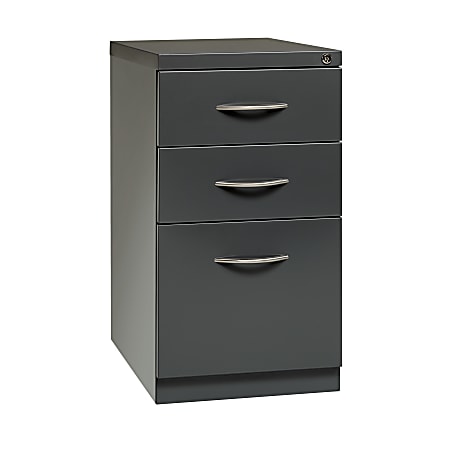 Hirsh 23 D Vertical 3 Drawer Mobile Pedestal File Cabinet Charcoal ...