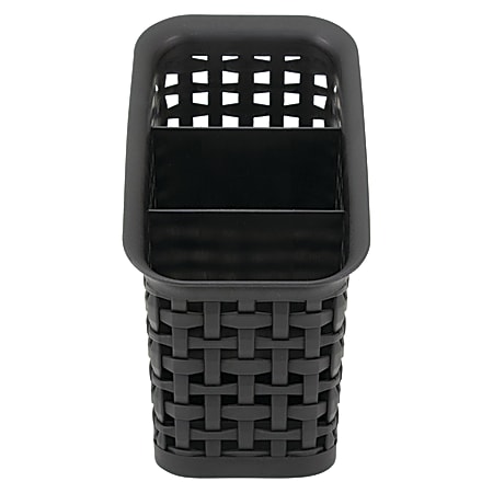 Realspace 3 Tier Weave Bin Black - Office Depot