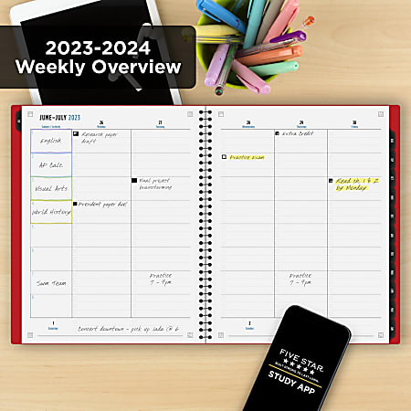 2023 2024 Five Star Advance Student Academic WeeklyMonthly Planner 8 12 ...