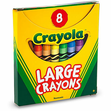 Crayola Large Crayon Set Assorted Colors Box Of 8 - Office Depot