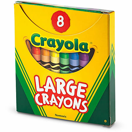 Crayola Large Crayon Set Assorted Colors Box Of 8 - Office Depot