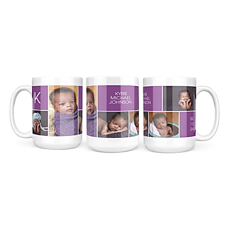 Custom Create Your Own Photo Ceramic Coffee Mug High Gloss White 15 oz ...