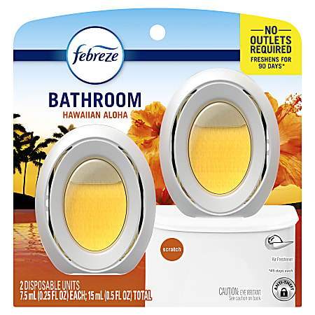 Febreze Small Spaces Air Fresheners Hawaiian Aloha Scent 0.5 Oz Pack Of ...
