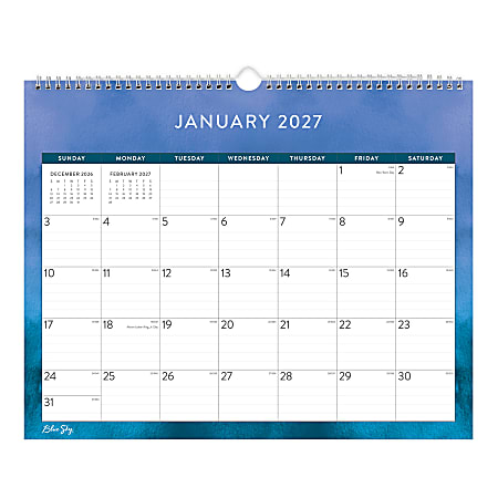 2027 Blue Sky Savoy Cool Monthly Wall Calendar 15x12 0percent Savoy ...