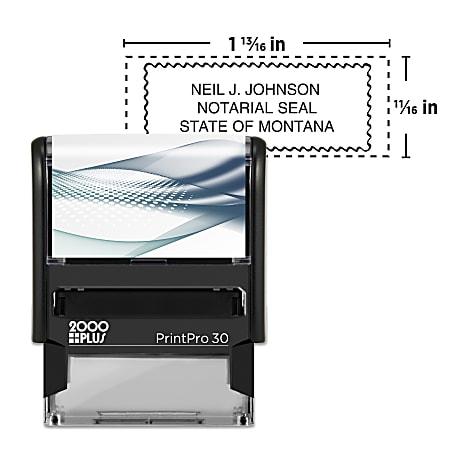 Custom 2000Plus PrintPro 30PN Self Inking Stamp 1116 X 1 1316 Rectangle NotaryProfessional ...