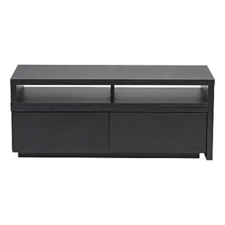 IRIS Expanding Media Stand Black Oak - Office Depot