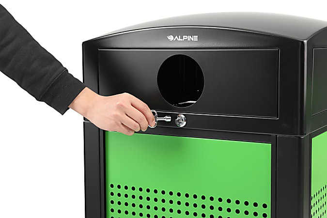 Alpine Industries Steel IndoorOutdoor Trash Can 40 Gallons Green 471 40 ...