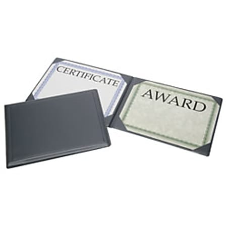 SKILCRAFT Award Certificate Binder 8 12 x 11 Navy Blue - Office Depot