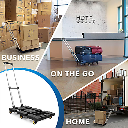 Mount It Folding Hand Truck Dolly 36 H x 14 14 W x 26 D Black - Office ...