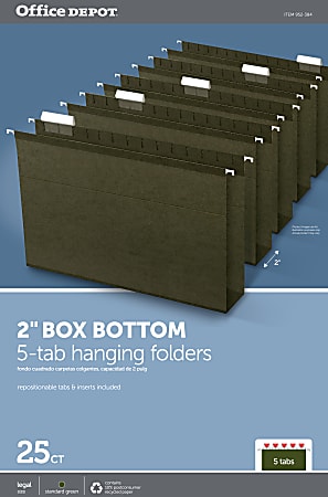 Office Depot Brand Box Bottom Hanging File Folders Legal Size 8 12 x 14 ...