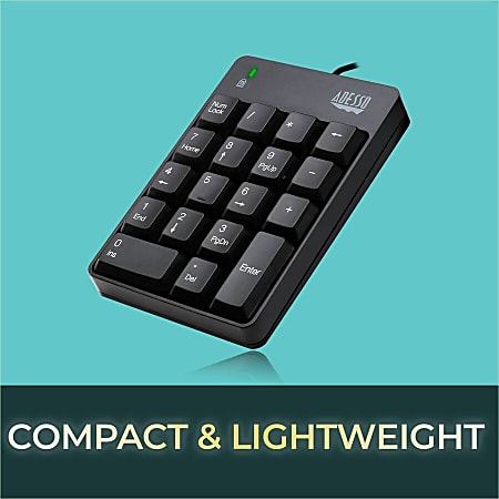 Adesso AKB 601UB USB Spill Resistant Numeric Keypad - Office Depot