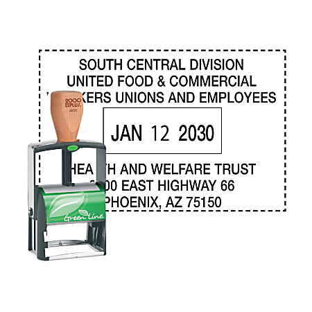Custom 2000 PLUS Green Line Heavy Duty Self Inking Date Stamp 2660GL 1 ...