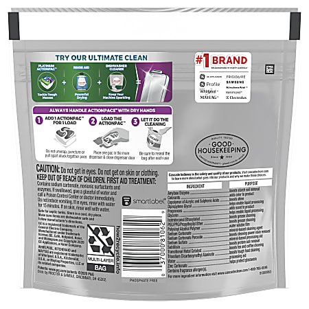 Cascade Platinum ActionPacs Dishwasher Detergent Pods 5.5 Oz Fresh ...