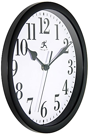 Infinity Instruments Simple Round Wall Clock 9 Black - Office Depot