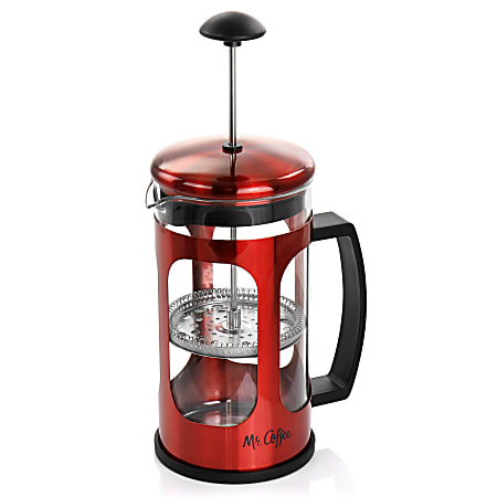 Mr. Coffee French Coffee Press 30 Oz Red - Office Depot