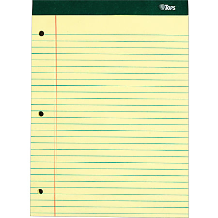 TOPS Double Docket Writing Pads 3 Hole Punched 8 12 x 11 Legal Ruled ...