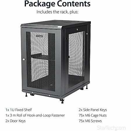 StarTech.com Server Rack Cabinet 18U 31in Deep Enclosure Network ...