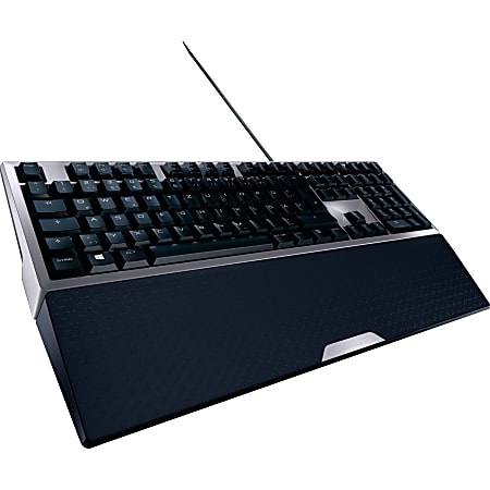 CHERRY MX 6.0 Keyboard Red Backlit USB 104 Key Palm Rest Aluminum ...