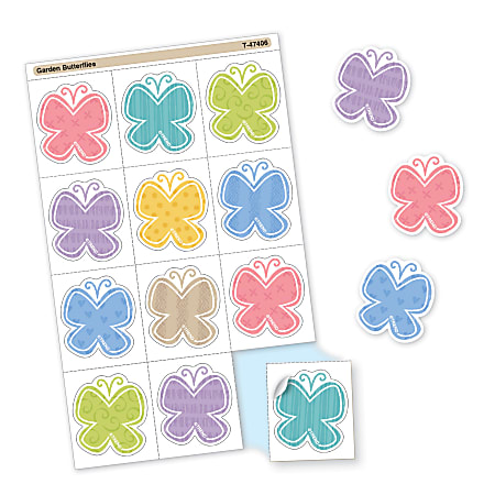 Trend Tear Share Stickers Garden Butterflies 60 Stickers Per Pack Set ...